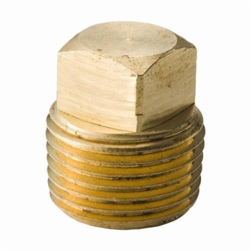 Merit Brass BS117A-02 Square Head Pipe Plug, 1/8 in Nominal, MNPT End ...