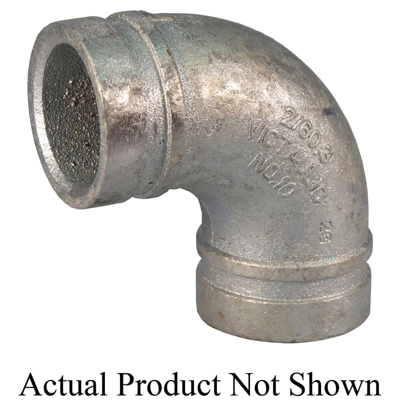 Victaulic® F030010G00 10 Series Elbow, 3 in Nominal, Grooved End Style ...