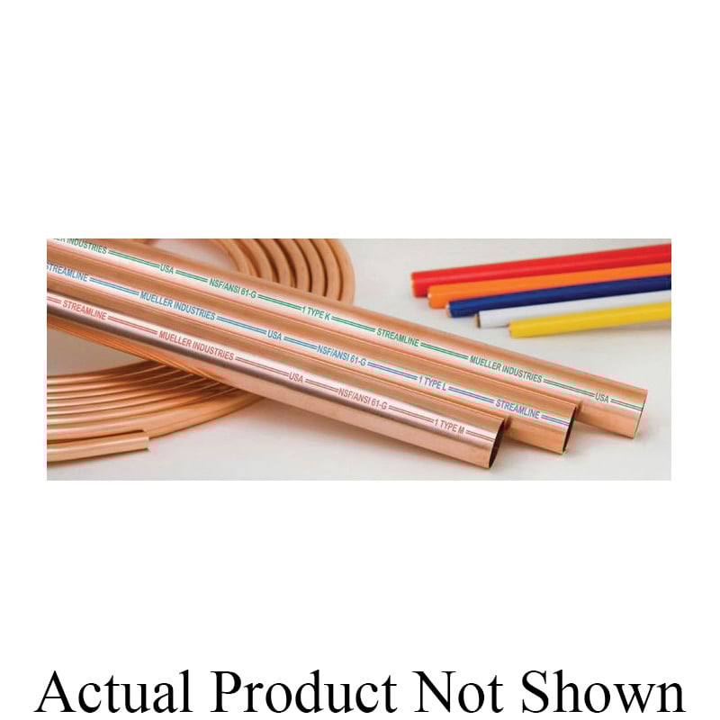 Streamline® LS04060 Type L Soft Temper Tubing, 1/2 in, 5/8 in OD x 60 ...