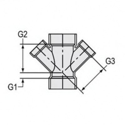 Spears® P612-338 P612 Wye, Fitting/Connector: Reducing Wye, 3 x 3 x 2 x ...